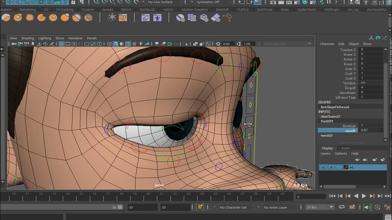 Maya Squint BlendShape -1 - YouTube