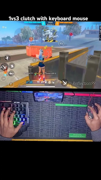 1vs3cluth Mastering free fire keyboard and mouse Gameplay with Handcame 🔥#freefirm #handcam# ...