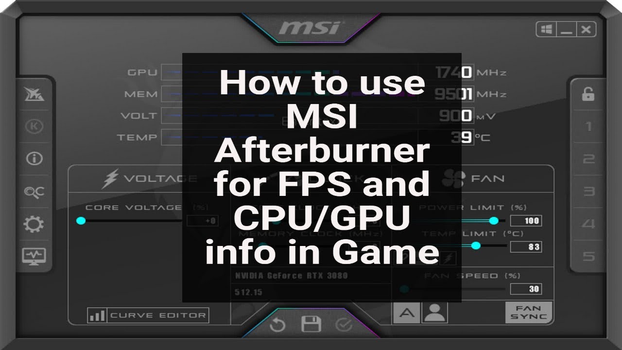 How to use MSI Afterburner to show fps and Cpu Gpu info in games - YouTube