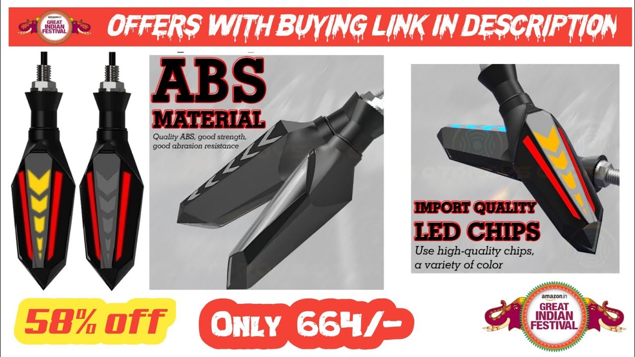 OTOROYS LED Bike Turn Signal Indicator | LED Indicator for Bike | Bike Indicators | Technical ...