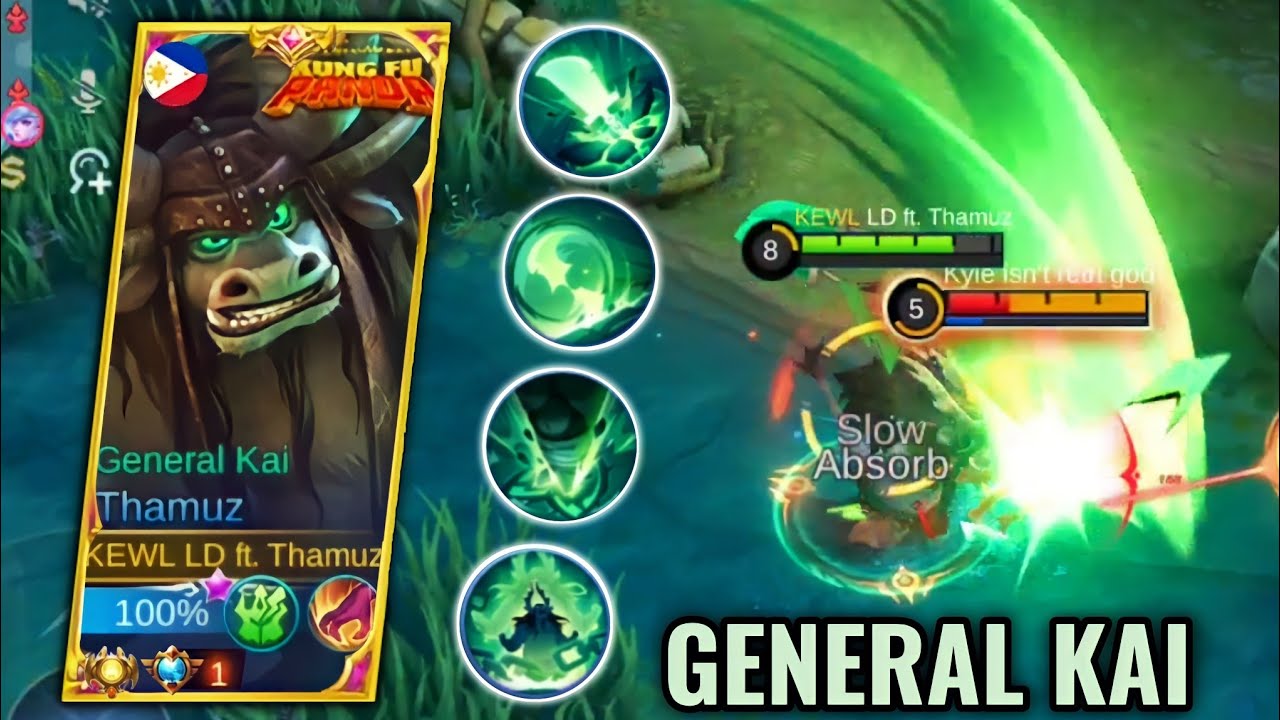 THAMUZ NEW SKIN GENERAL KAI IS FINALLY HERE!! | MLBB X KUNG FU PANDA ...