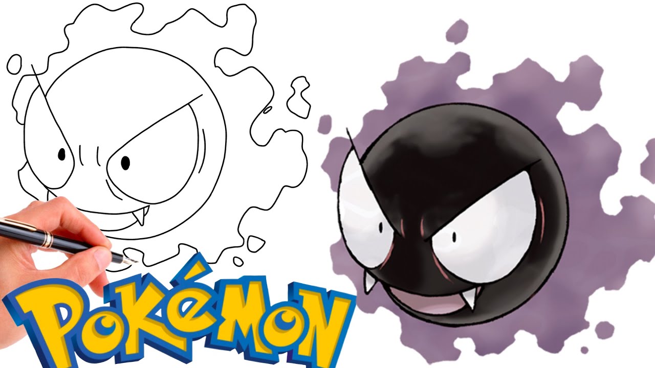 How To Draw GASTLY POKEMON #092 | Generation 1 - YouTube