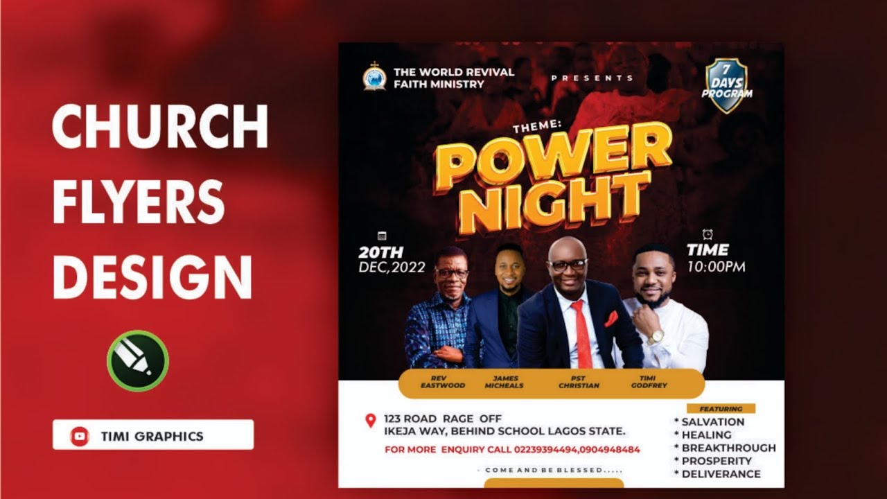 How to create a simple church flyers Design in corel draw #churchflyers ...