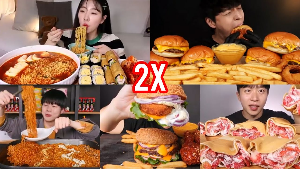 MUKBANG ASMR WITH LARGE AND DIFFERENT DISHES - YouTube