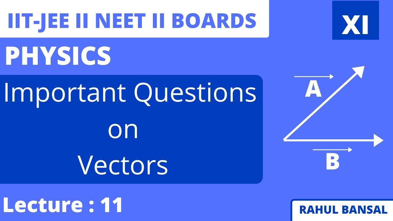 Important Questions on Vectors II Entrance & Boards II Physics by Rahul ...