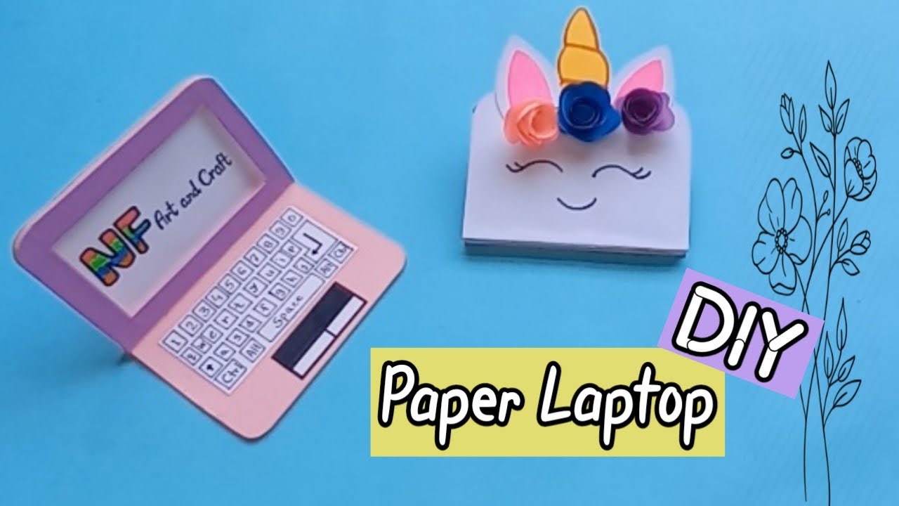 How To Make Unicorn Paper Laptop || DIY Paper Craft || DIY Mini Laptop ...