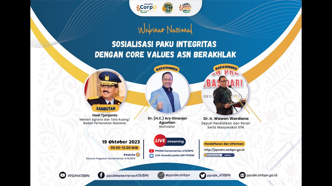 SOSIALISASI PAKU INTEGRITAS DENGAN CORE VALUES ASN BERAKHLAK - YouTube