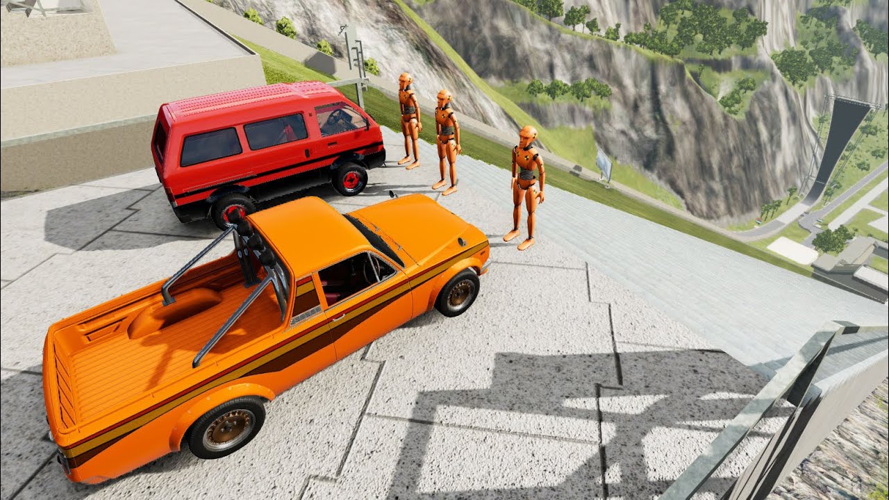 Insane Small Stairs Jumps Down With Crash Test Dummy - BeamNG.drive ...