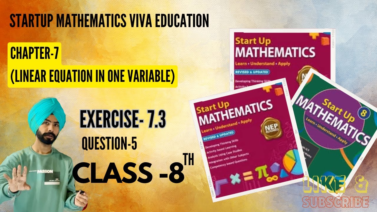 Exercise 7.3 question 5 solution||startup mathematics viva education ...