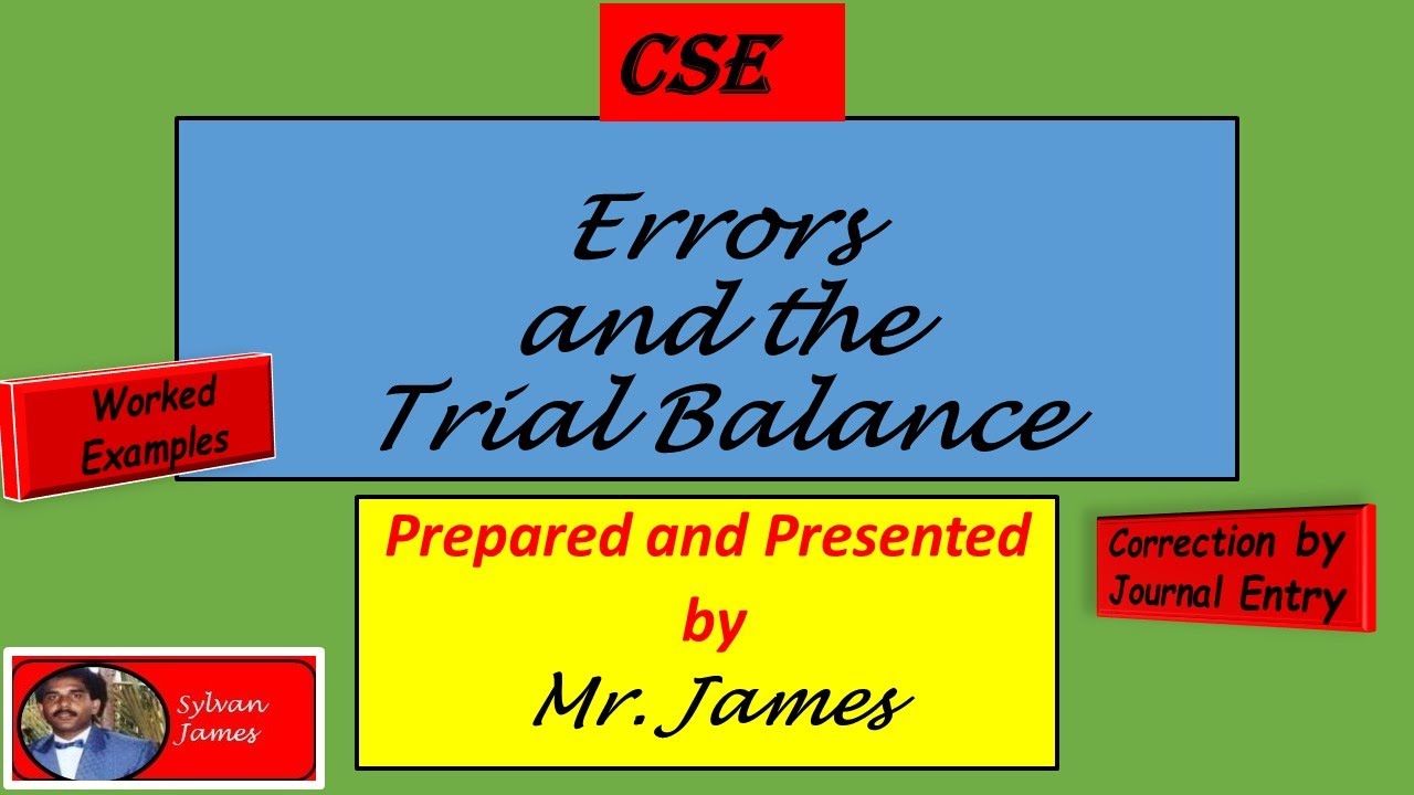 CSEC POA Errors not Revealed by a Trial Balance Correction - YouTube