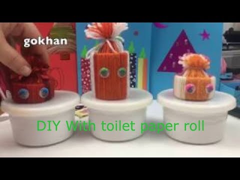 tuvalet kağıdı rulosu ile şap şik süsler - with  toilet paper roll