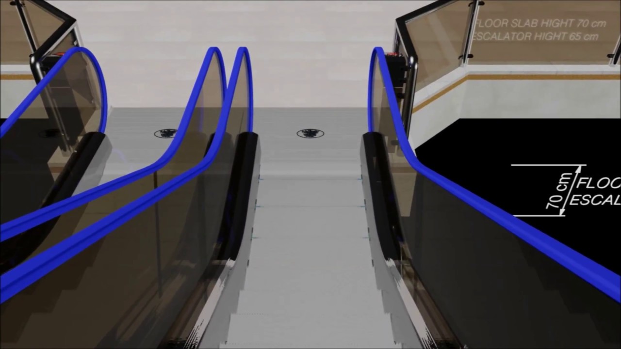 Escalator 3D animation - YouTube