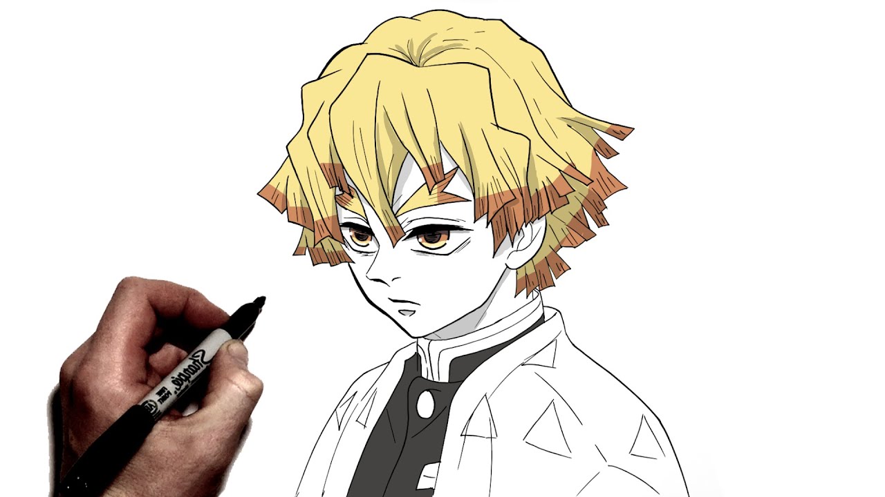 How To Draw Serious Zenitsu | Step By Step | Infinity Castle - YouTube