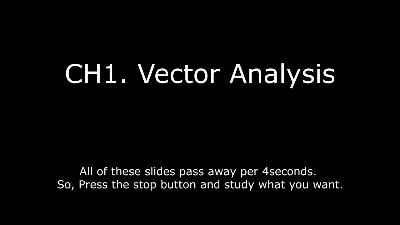 CH1. Vector Analysis - YouTube