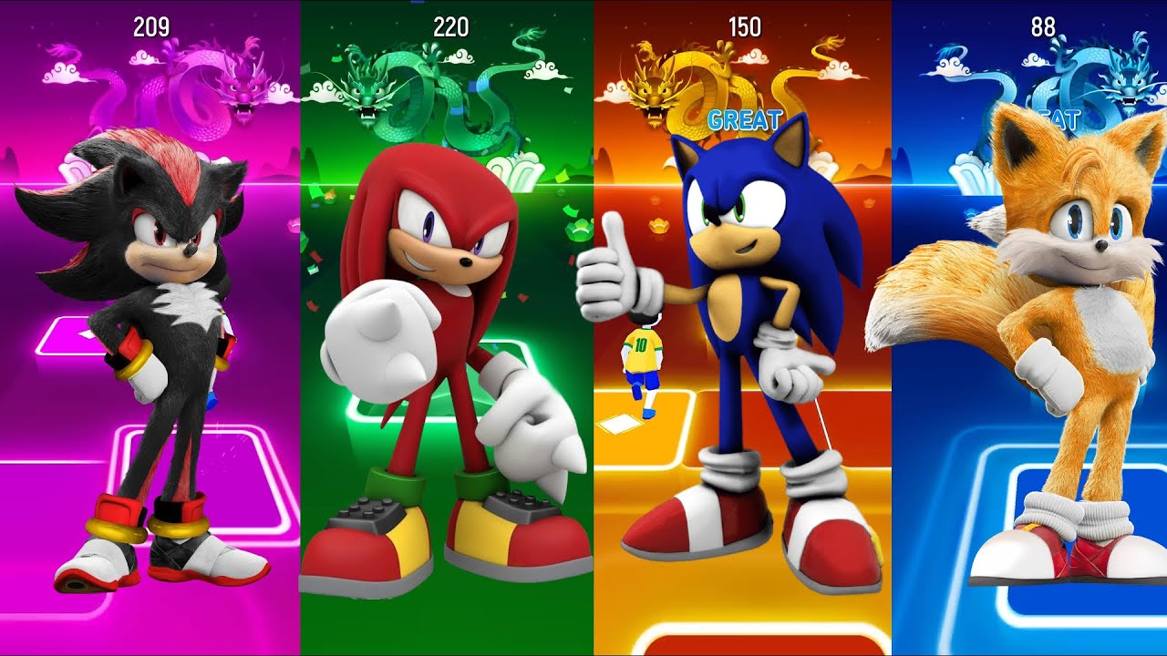 Shadow vs Knuckles vs Sonic vs Tails - YouTube