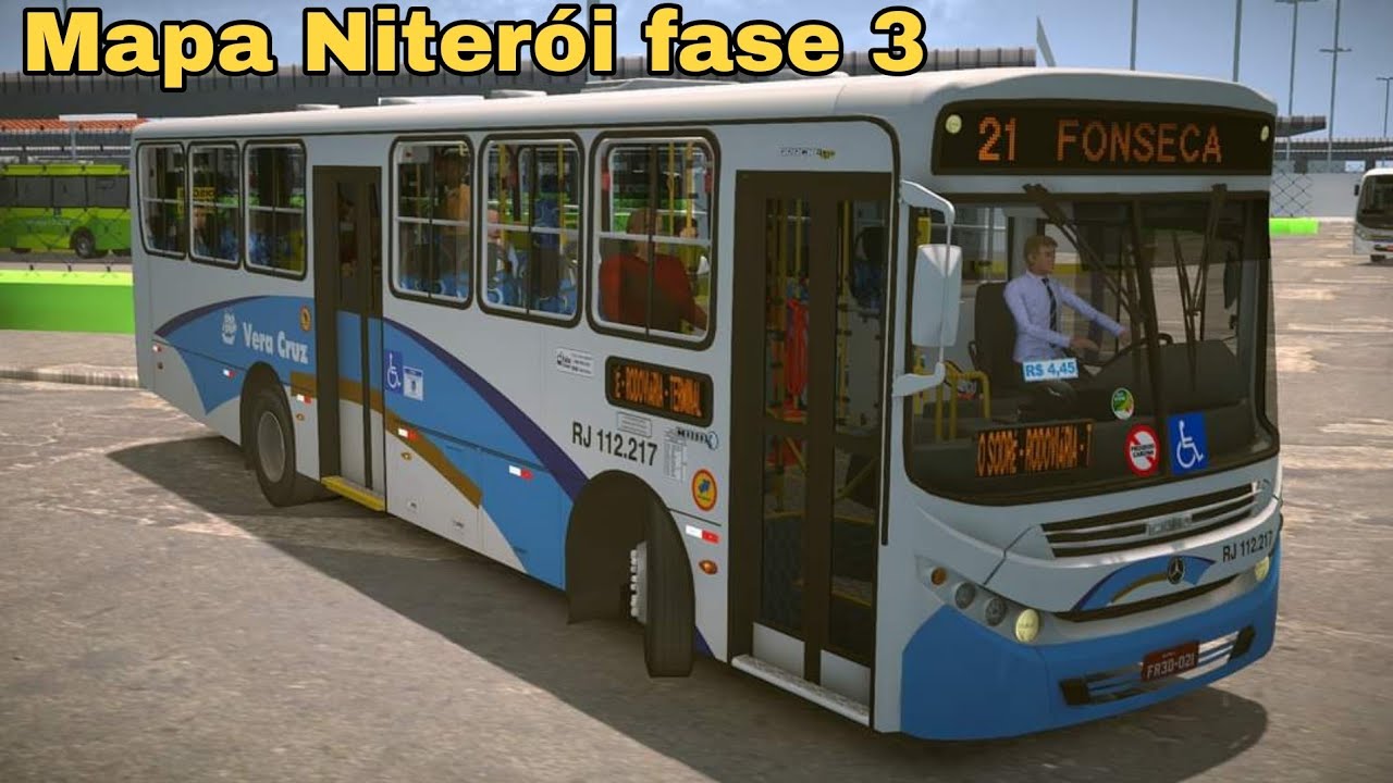 CAIO APACHE VIP 3 NO MAPA NITEROI FASE 3 EM PROTON BUS SIMULATOR G29 ...