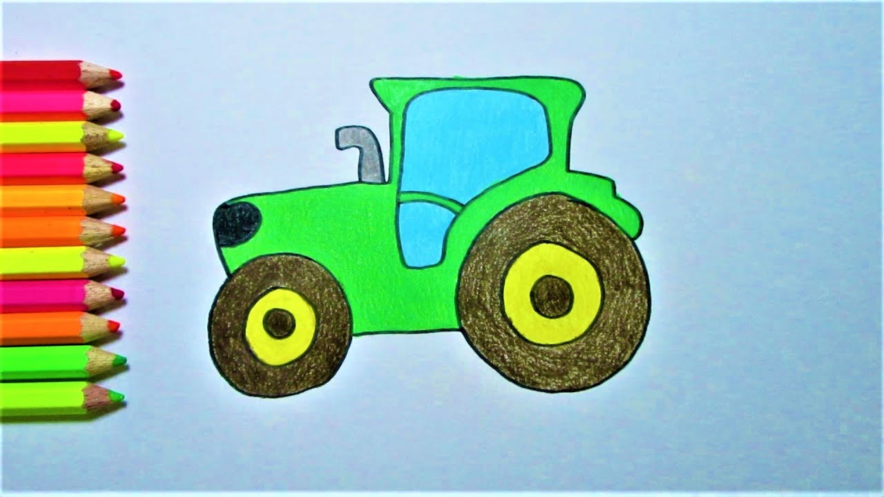 How to draw a Tractor /Wie zeichnet man einen Traktor - YouTube