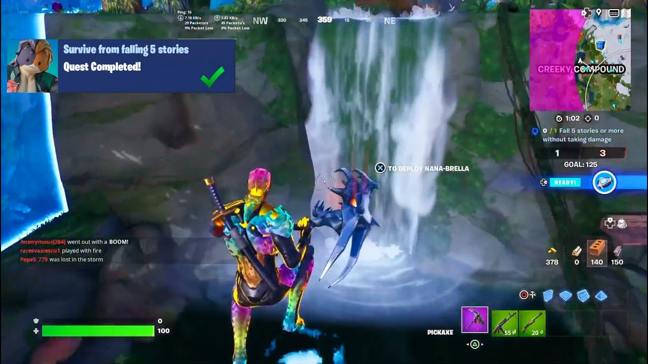 Fortnite - Survive From Falling 5 Stories (Purradise Meowscles ...