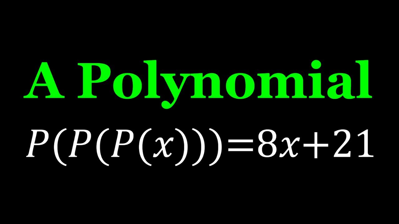 A Polynomial Equation | Can You Solve? - YouTube