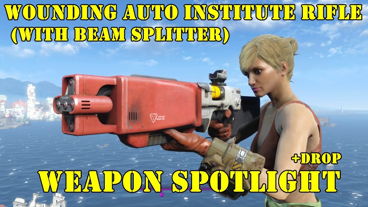 Fallout 4: Weapon Spotlights: Wounding Auto Institute Rifle (With Beam ...
