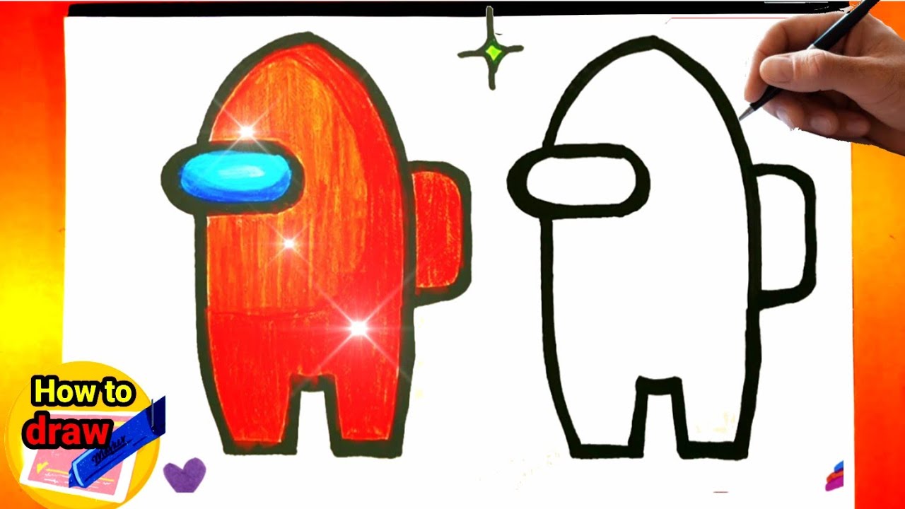 How to Draw AMONG US Game Character Step by step | How to draw - YouTube