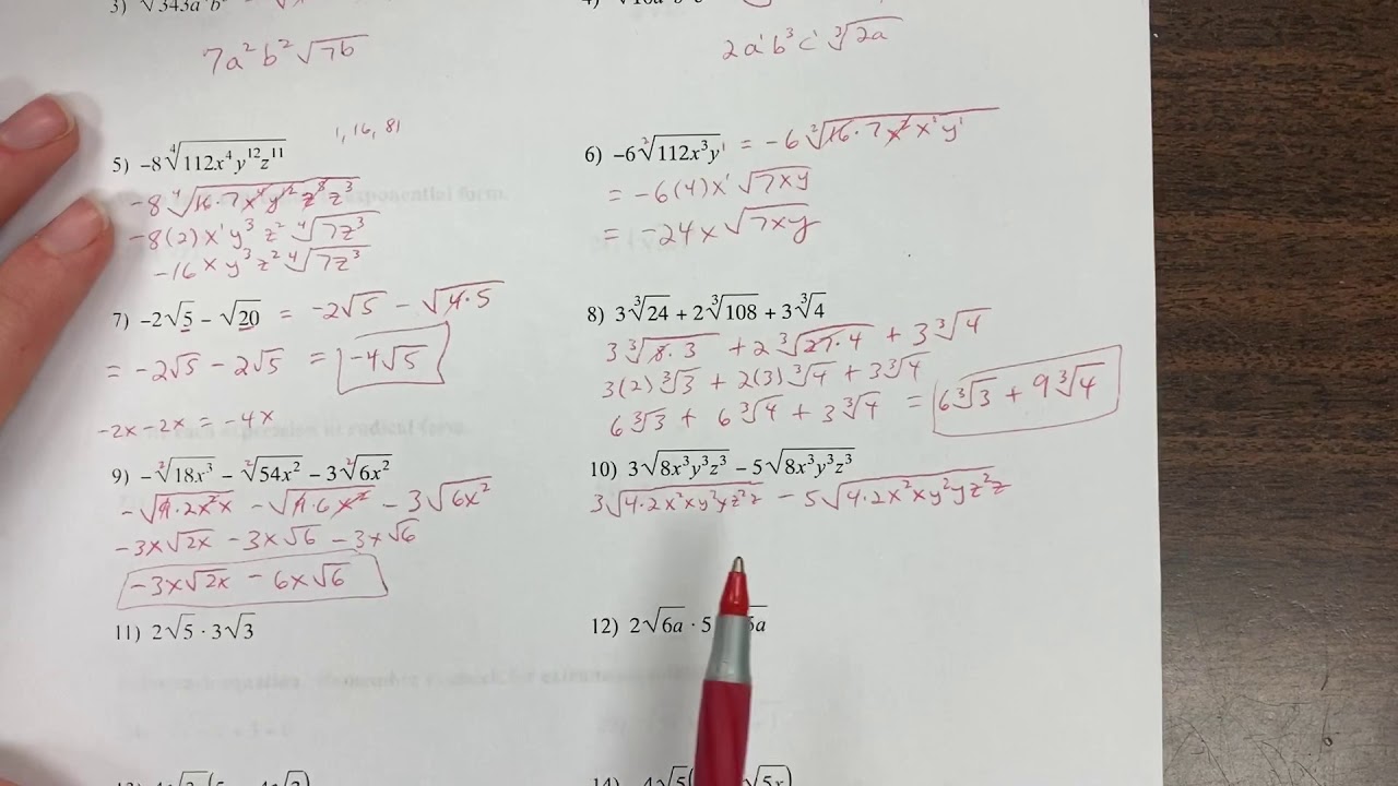 Radicals Test Review - YouTube