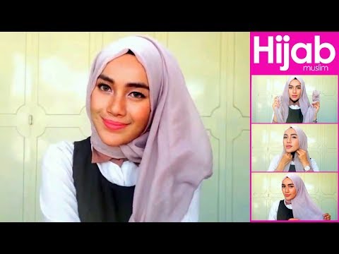 HIJAB TUTORIAL HALF BLOW SIDE SIMPLE & EASY - HIJAB MUSLIM