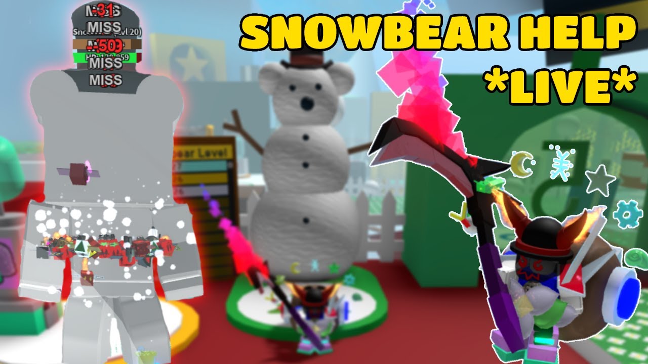 Helping Viewers with Snowbear! *LIVE* | Bee Swarm Simulator - YouTube