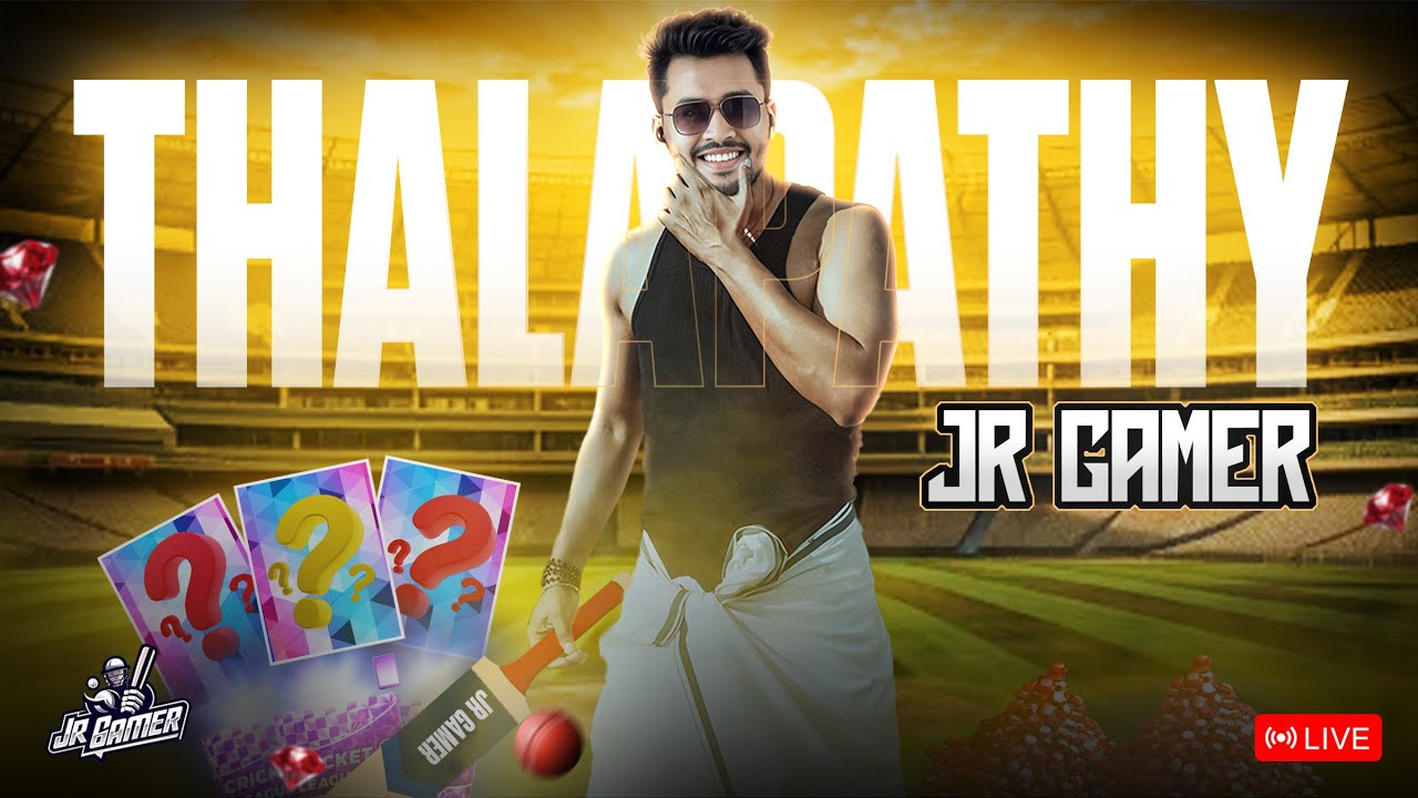 JR GAMER Ft. THALAPATHY | CRICKET LEAGUE LIVE STREAM @Jrjammy #cricketleaguegame - YouTube