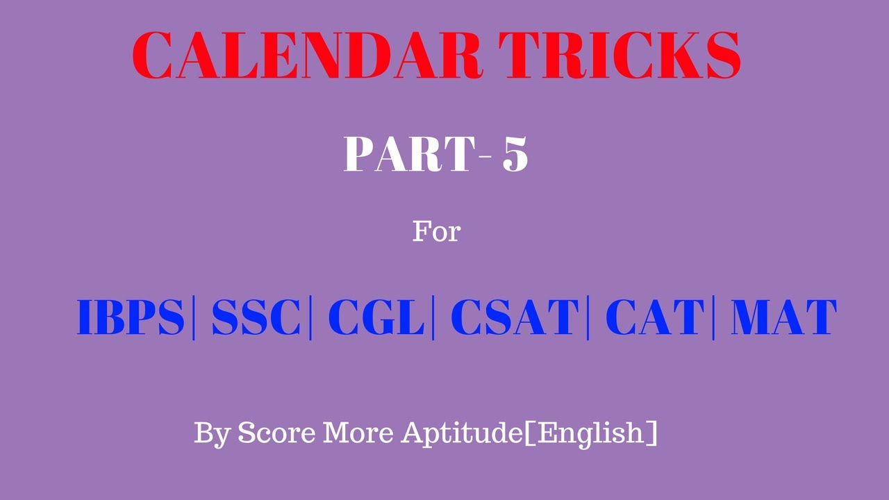 Calendar Problems and Shortcuts | Part 5 - YouTube