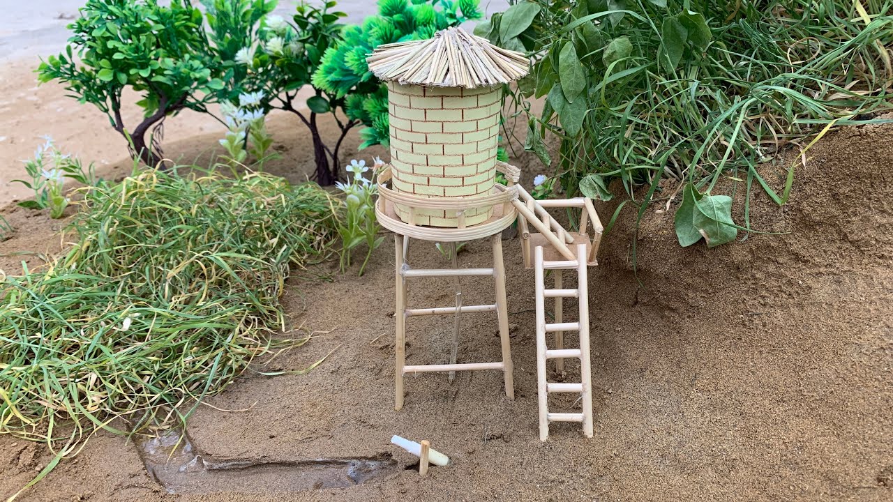 How to make mini water tower | construction mini water tank | water ...