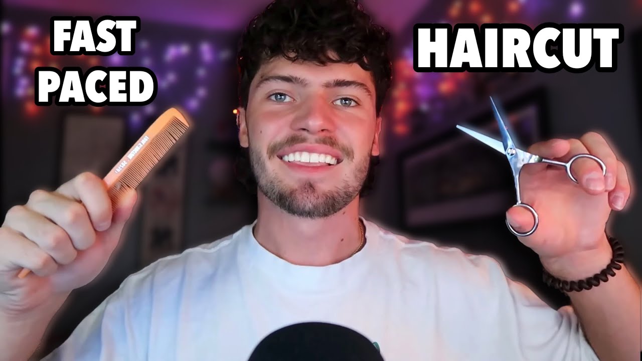Fast Paced ASMR Haircut for Maximum Tingles (snips, mic scratching ...