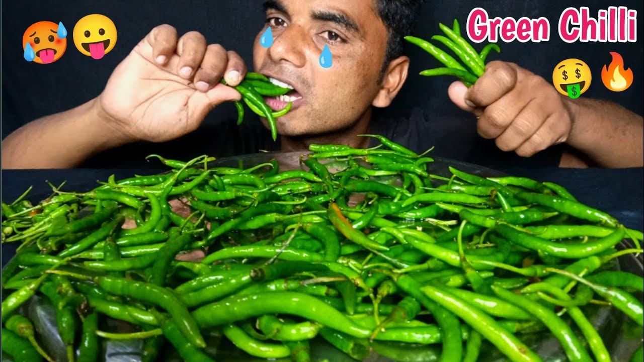 Green Chilli Eating Challange | Mukbang Asmr | Hottest Chilli Challange ...