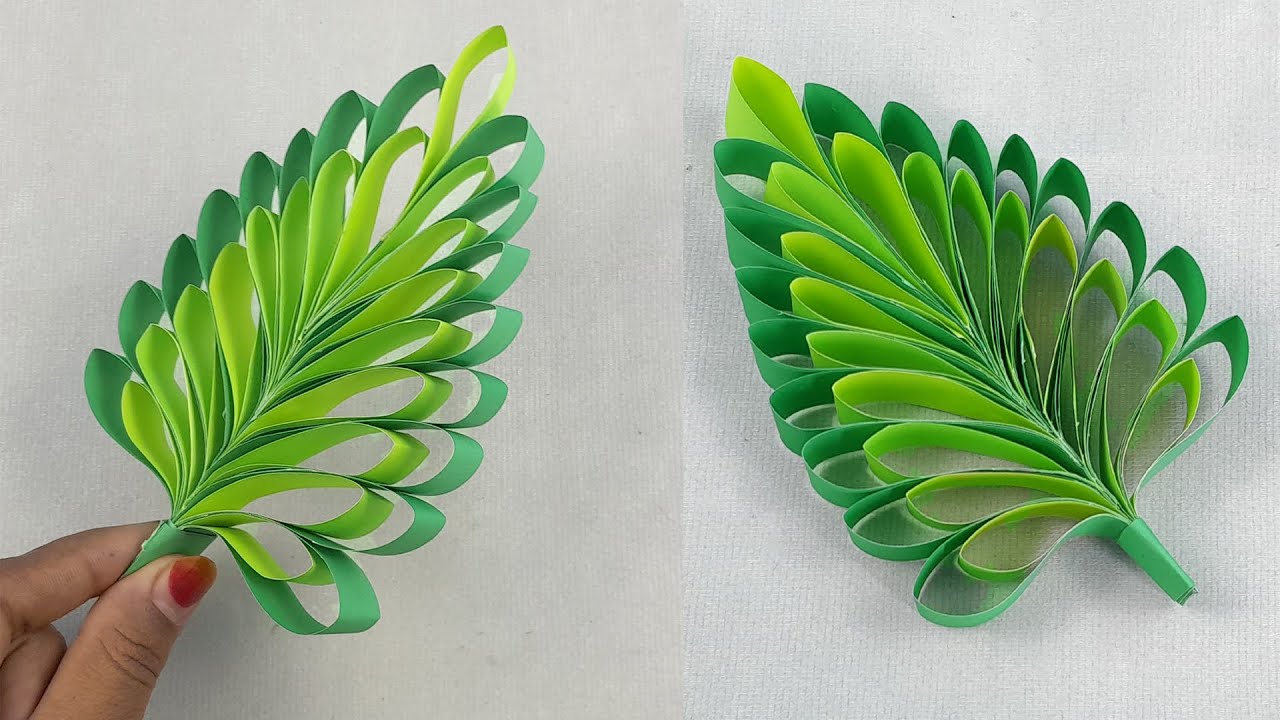 Easy Paper Leaf । Paper Leaves Making । Paper Crafts for School । DIY ...