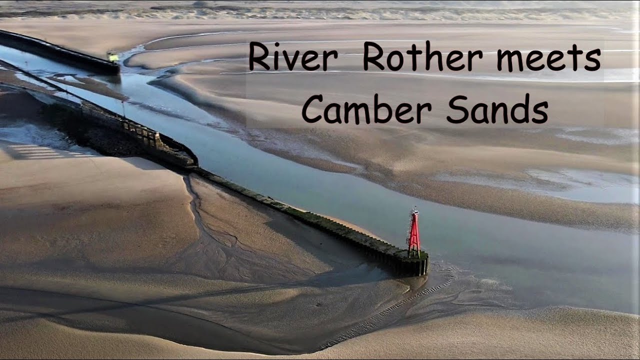 The river Rother meets Camber Sands and the sea, although the tide was ...