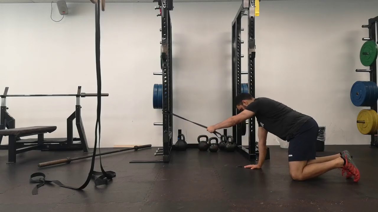 Quadruped 1-arm band row - YouTube