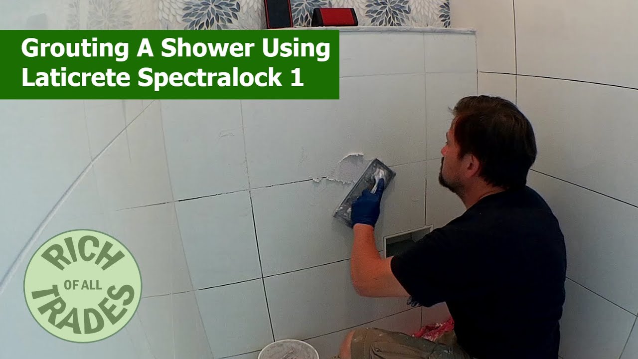 Grouting A Shower Using Laticrete Spectralock 1 Pre-Mixed Grout - YouTube