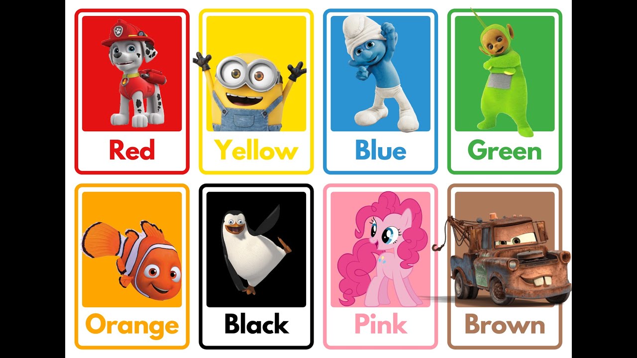 BEST LEARNING COLORS FOR KIDS || 2-5 YEARS || CARTOON CHARACTERS - YouTube