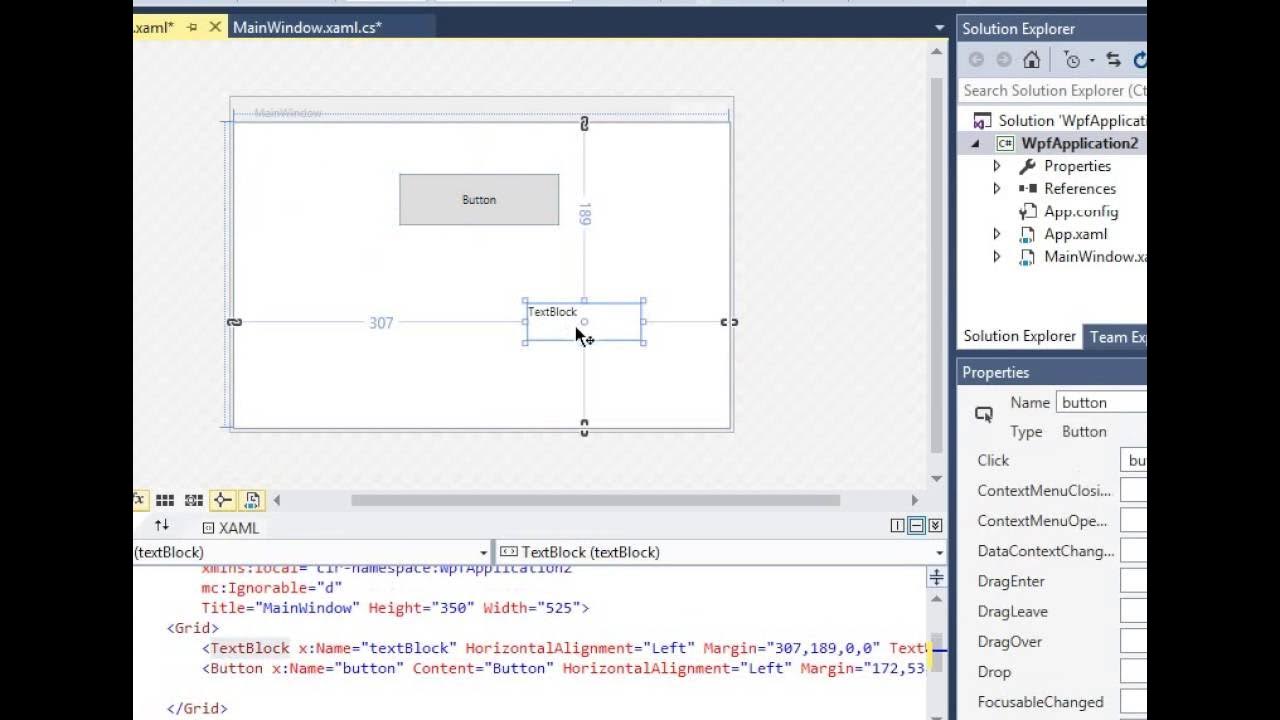 How to create hello world app in XAML (wpf) - YouTube