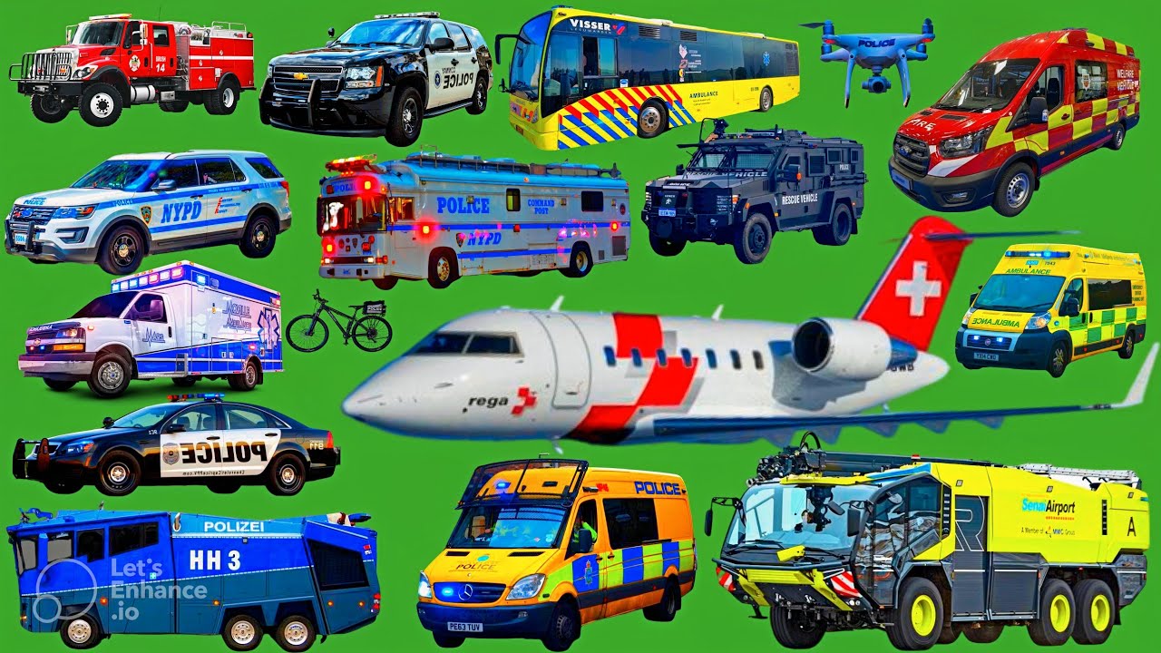 Learning Emergency Vehicles For Kids | Police Car, Fire Truck ...