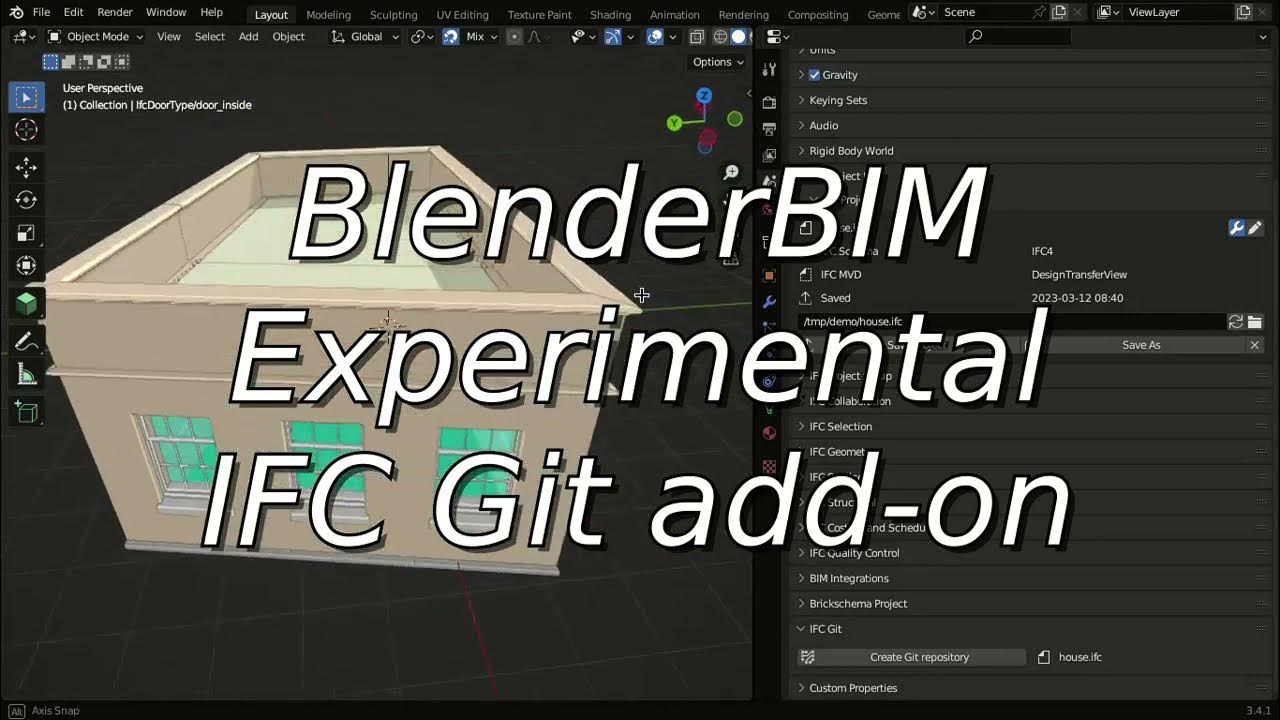 BlenderBIM experimental IFC Git add-on demo - YouTube