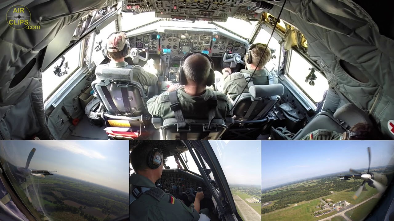 Mighty Transall C-160 Takeoff from Hohn AFB, cool Cockpit view ...