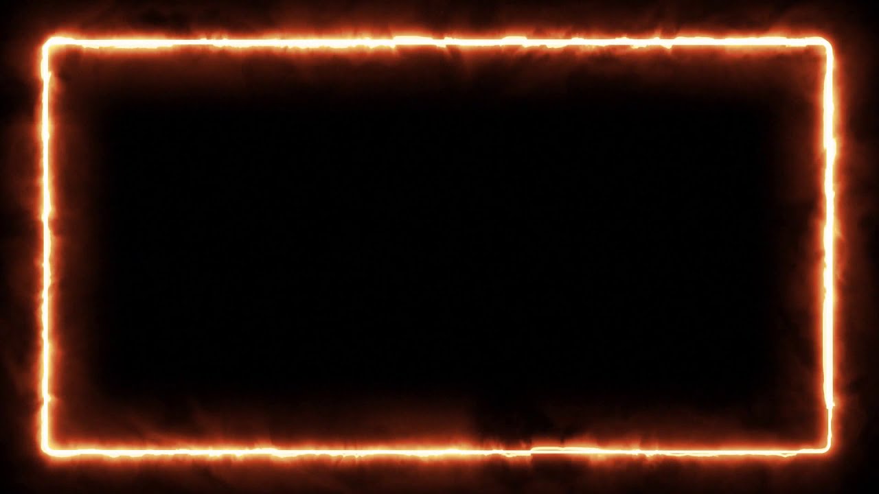 Fire neon light rectangle frame loop animated background video ...