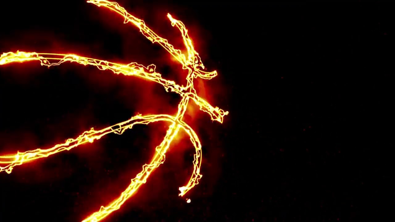 Neon basketball background on fire Background looping animation - YouTube