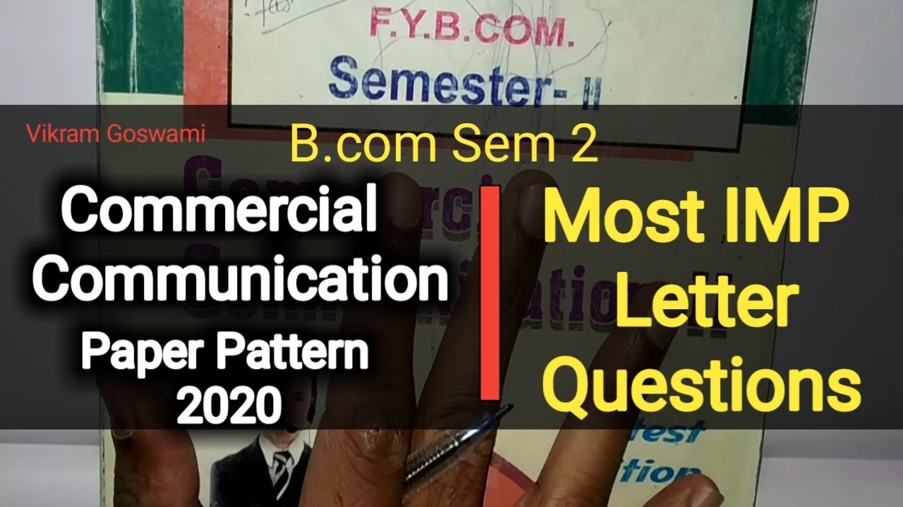 Commercial Communication | Paper Pattern & Most IMP Letter-Theory | B ...