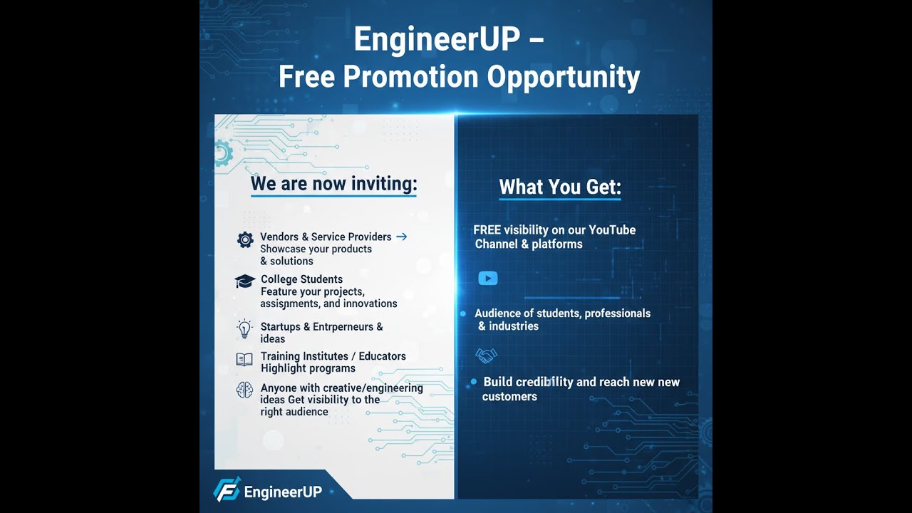 Free Promotion Opportunity - EngineerUP - YouTube