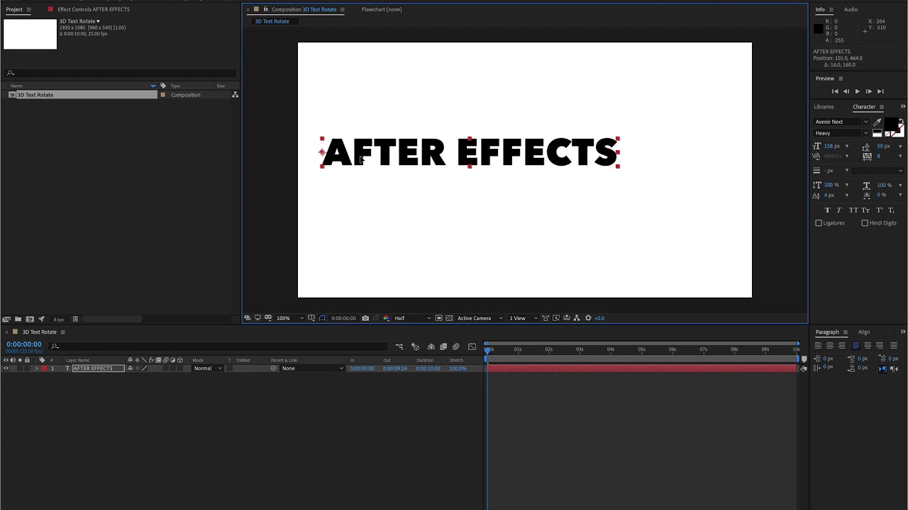3D Text Rotation in After Effects - YouTube
