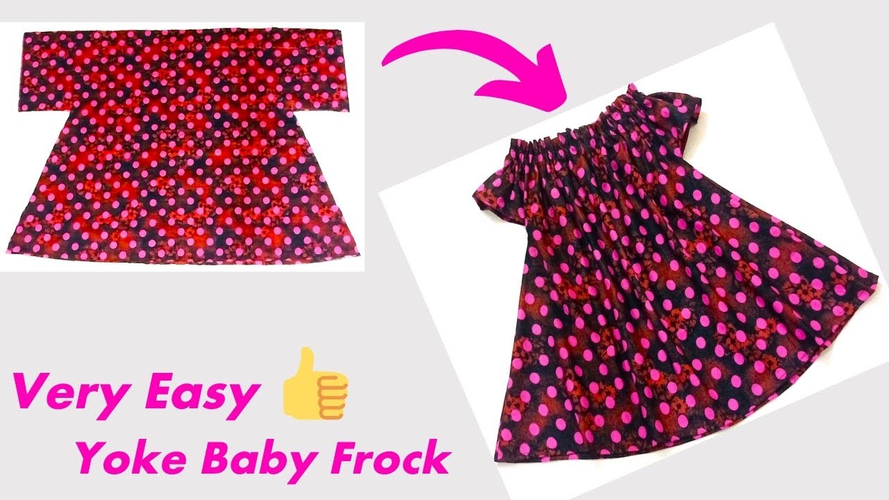 Elastic Yoke BABY FROCK Sewing Tutorial From Scratch! - YouTube