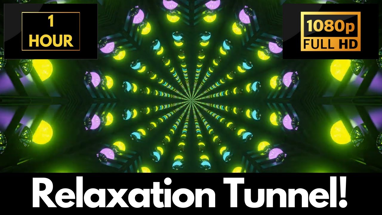 Blue & Yellow Neon Lights Tunnel Screensaver | Perfect for Relaxation ...