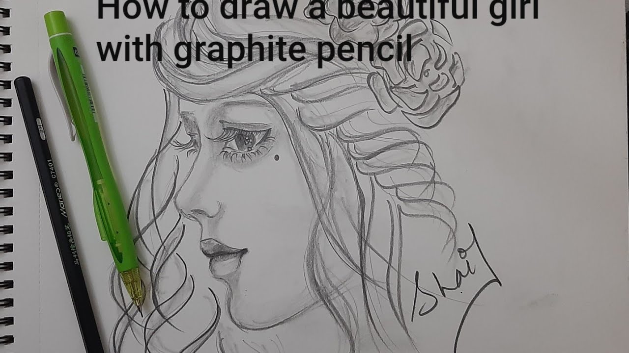 How to draw a beautiful girl with graphite pencil #timelapse - YouTube